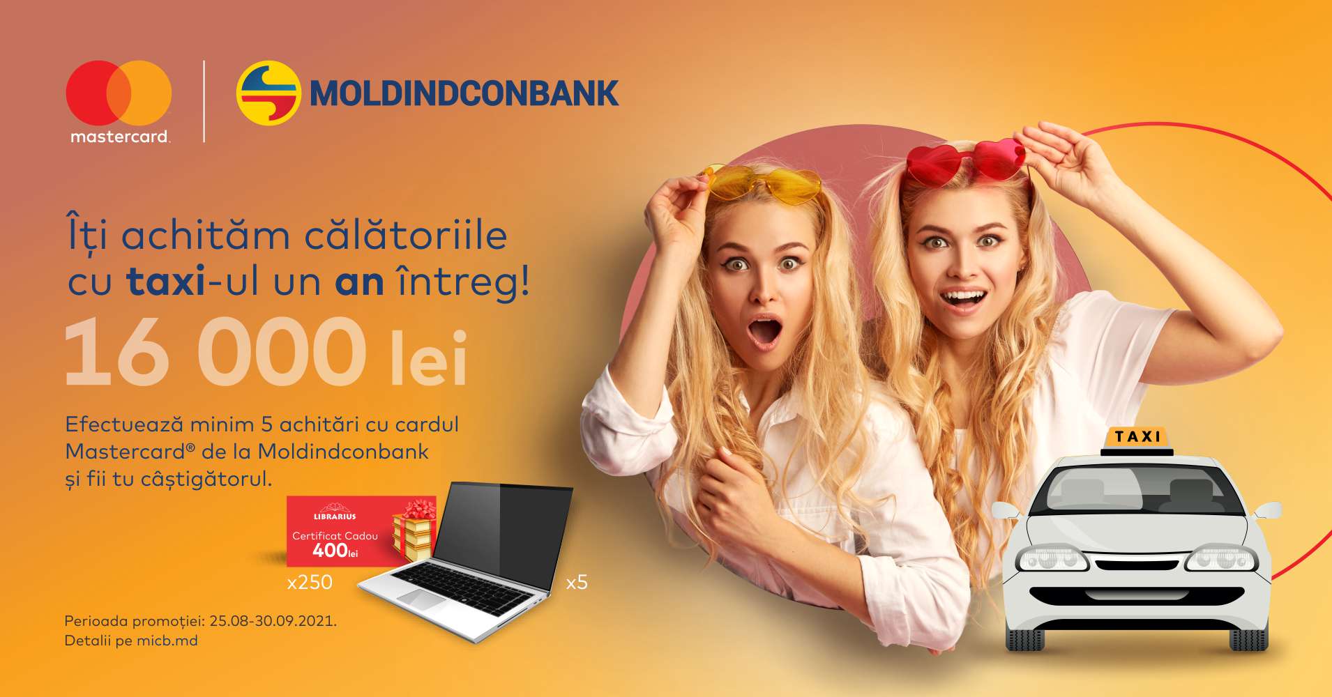 Moldindconbank și Mastercard te plimbă gratuit un an întreg cu taxi-ul - Bani.md