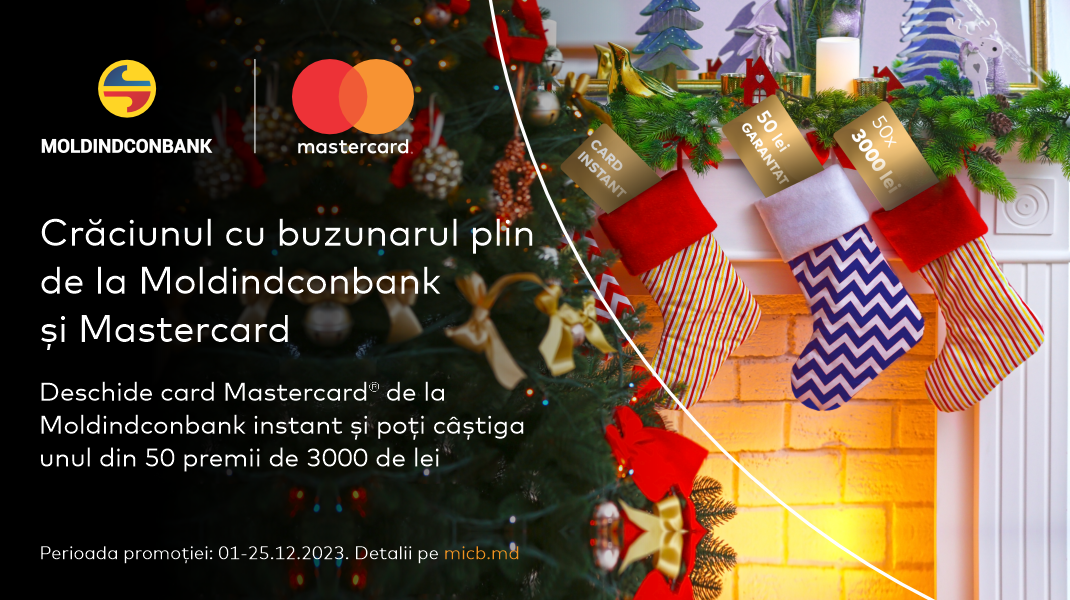 ”Crăciunul cu buzunarul plin” – noua promoție marca Moldindconbank și Mastercard - Bani.md