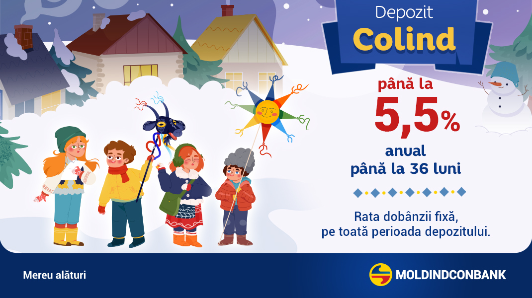 Depozitul ”Colind” de la Moldindconbank, acum mai avantajos ca niciodată - Bani.md
